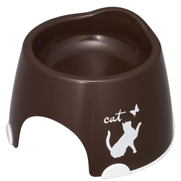 メーカー：伊勢藤 メーカー画像　伊勢藤　猫専用フードボウル　すべり止め付き　チョコブラウン　猫　食器　4966149550126　20230215　y23m02　Y.K.　猫用　猫用品　ねこ　キャット　器　皿　小皿　容器　給餌　フードボウル...