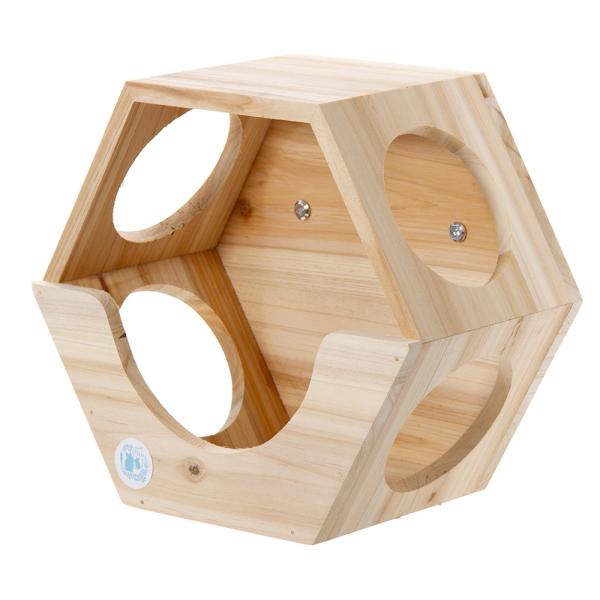 メーカー：fuu ｆｕｕ　小動物の固定できるハニカムウッド　テラス　4573298445618　20230303　ｙ23ｍ03　mura　小動物　鳥　ペット用品　小動物用品　ハウス　隠れ家　トンネル　天然木　木製　ウサギ　モルモット　チンチ...