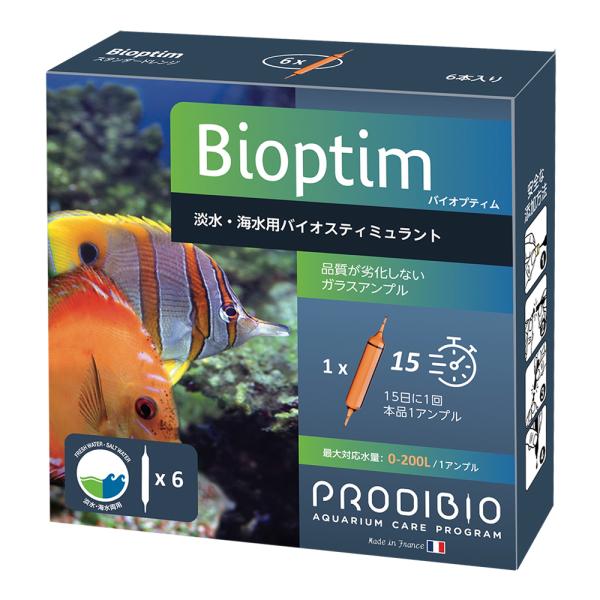 メーカー：プロディビオ PRODIBIO　バイオプティム　淡水　海水両用　6本入り　3594200019636　20230228　y23m02　mura　アクアリウム用品　海水用　prodibio_0401　海水水槽　立ち上げ　tksred...