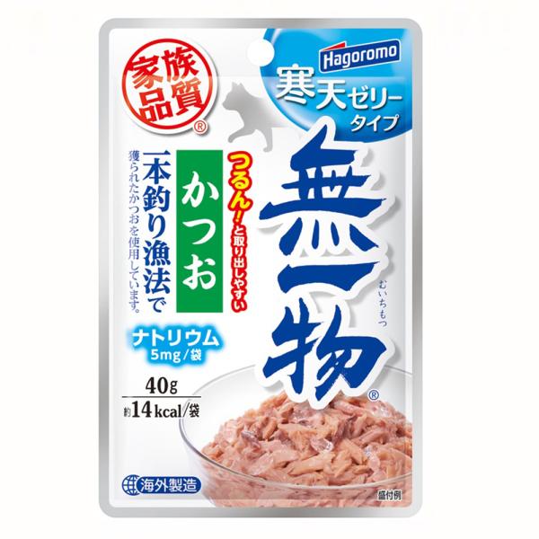 メーカー：はごろも はごろもフーズ　無一物　パウチ　寒天ゼリー　かつお　一本釣り漁法　40g　4902560607384　20230407　y23m04　mikari　猫　ネコ　副食　キャットフード　鰹　餌　エサ　ご飯　ごはん　一般食　me...