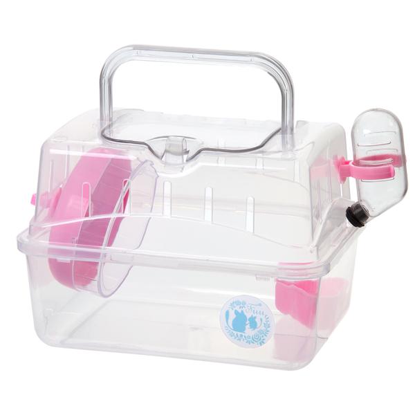 メーカー：fuu ｆｕｕ　小動物のｍｉｎｉキャリーｓｅｔ　ピンク　4573298447025　mura　小動物・鳥　ペット用品　小動物用品　ペット用　小動物用　キャリー　回し車　ホイール　給水器　給水ボトル　クリア　透明　着脱簡単　セット　...