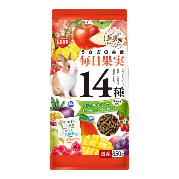 メーカー：マルカン マルカン　うさぎの毎日果実１４種　メンテナンス　８５０ｇ　うさぎ　兎　ラビット　離乳　４歳まで　子ウサギ　仔うさぎ　主食　ドライフード　ペットフード　ご飯　ごはん　食事　えさ　餌　さくさく　小動物　日本　日本製　日本産　...