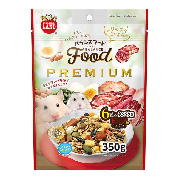 メーカー：マルカン マルカン　バランスフード　プレミアム　ビーフ粒ミックス　３５０ｇ　4906456580355　20230907　y23m09　Y.K.　小動物　ペット　小動物用　ハムスター　ゴールデンハムスター　ジャンガリアン　ジャンガ...