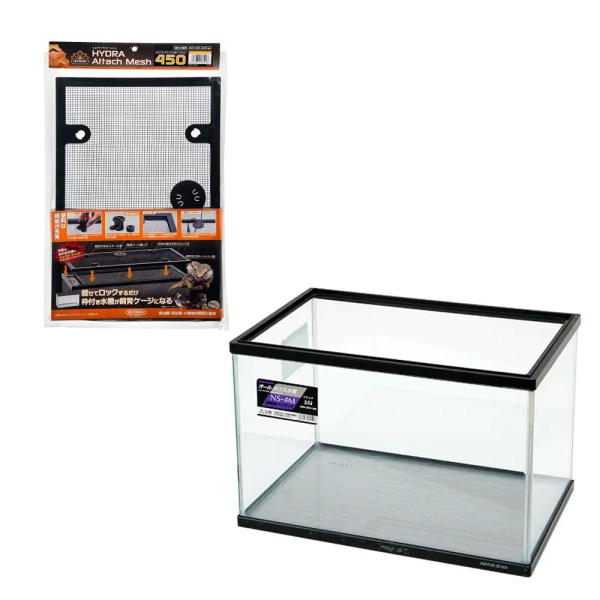 メーカー：コトブキ コトブキ工芸　ヒュドラアタッチメッシュ　４５０　爬虫類　両生類　小動物　ペット用品　ペット用　エキゾチックアニマル用　飼育用品　飼育　ケージ　フタ　蓋　ネット　メッシュ　ロック機能　水槽　枠付き水槽　スチール　オプション...