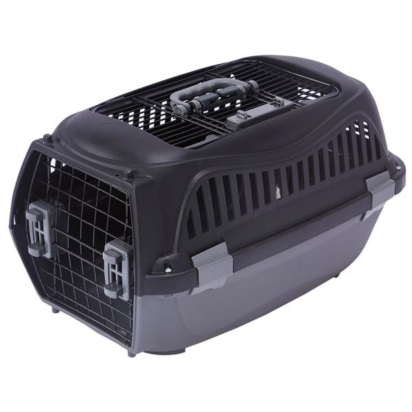 メーカー：ペティオ メーカー画像　ペティオ　犬猫用キャリー　ハウスにしやすい２ドアスマイルキャリープラス　Ｍ　ブラック　4903588271786　20230515　ｙ23ｍ05　mura　犬用　犬用品　犬　いぬ　ドッグ　猫用　猫用品　猫　...