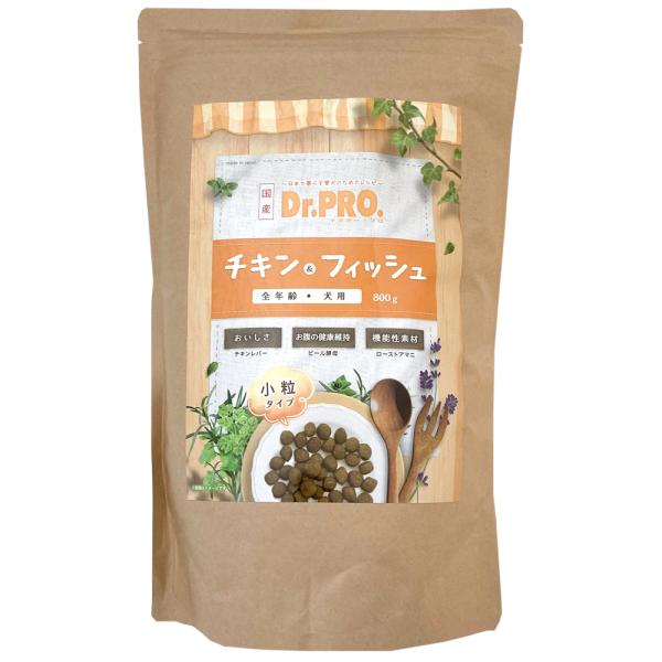 メーカー：ニチドウ メーカー画像　4975677049187　ドッグフード　国産　ニチドウ　Ｄｒ．ＰＲＯ．　チキン＆フィッシュ　オールステージ　８００ｇ　犬　フード　いぬ　DOG　イヌ用　犬用　愛犬　愛犬用　犬フード　イヌフード　ドライフー...