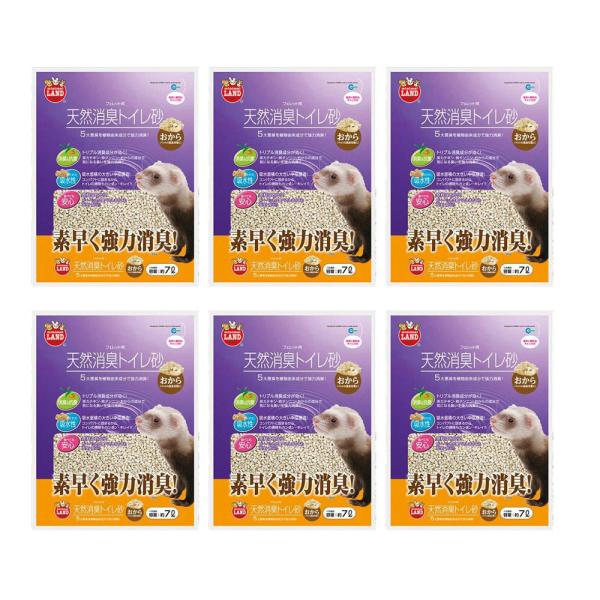 メーカー：マルカン mlmfkline　_animal　マルカン　フェレット用　天然消臭トイレ砂　おから　７Ｌ　ＭＲ−６９７　小動物　鳥　トイレ砂　消臭　フェレット　３ｋｇ　アレルギー　4906456547860　トイレ　砂　×６　amo　...