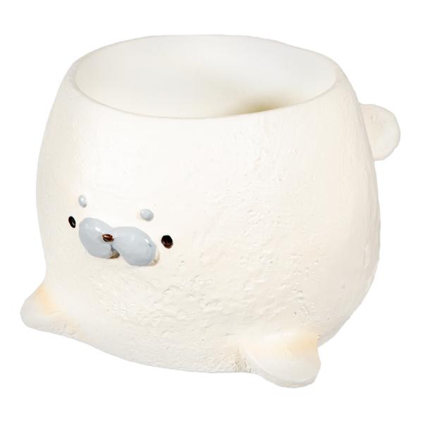メーカー：ケーイーアイ littleregin　鉢カバー　鉢　植木鉢　ガーデニング用品　resinpot　4530254166369　リトルレジンポット　アザラシ　１号ポット用　プラスチック　鉢植え　ポット　園芸　園芸用品　園芸資材　花　緑...