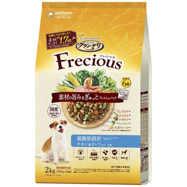メーカー：ユニチャーム ドッグフード　グラン・デリ　Ｆｒｅｃｉｏｕｓ　アダルト　低脂肪設計　チキン＆ビーフ入り　２ｋｇ　×４　2250002994250　4520699619674　20240102　y23m12　Y.K.　犬　いぬ　犬用　...