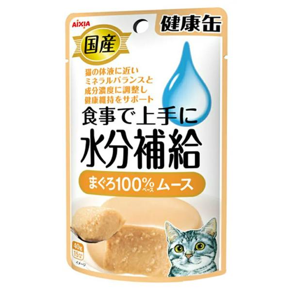 メーカー：アイシア _neko　memla_aixiawater　4571104715375　キャットフード　猫フード　ＡＩＸＩＡ　ＫＫ　アイシア　国産健康缶パウチ　水分補給　まぐろムース　４０ｇ　KZJ-2　ウェットフード　ウエットフード...