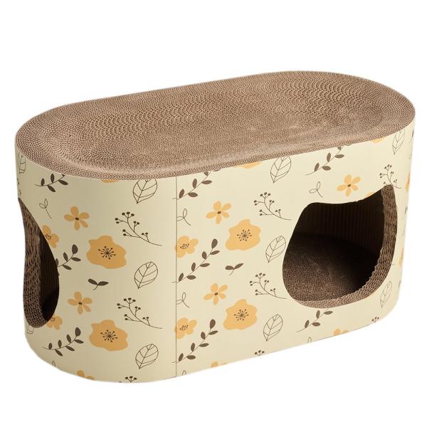 メーカー：ボンビアルコン メーカー画像　4977082746613　猫用　爪とぎ　ボンビアルコン　猫のツメトギ　かくれんぼ　イエローフラワー　猫　つめとぎ　猫　つめとぎ　猫　ネコ　ねこ　ねこ用　猫用　ネコ用　愛猫　愛猫用　CAT　猫用品　ね...