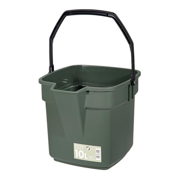 メーカー：大和プラスチック 大和プラスチック　バケツ・エンジョイ　１０型　モスグリーン　4903266731229　20240221　y24ｍ02　akst　バケツ　ばけつ　エンジョイ　目盛り付き　目盛り　メモリ　注ぎ口付き　注ぎ口 10L...