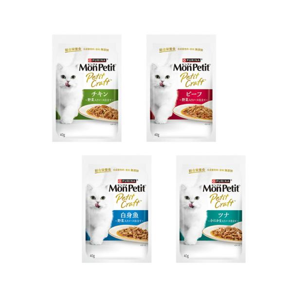 メーカー：ネスレ モンプチ　プチクラフト　チキン　野菜入りソース仕立て　４０ｇ　4902201216302　20240307　y24ｍ03　mikari　パウチ　成猫用　猫用　猫用品　猫　ねこ　キャットフード　フード　えさ　餌　ウェットフー...