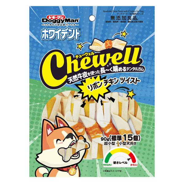 メーカー：ドギーマン ドギーマン　ホワイデント　Ｃｈｅｗｅｌｌ　リボンチキンツイスト　９０ｇ　4976555827583　82758　チキン　犬用品　犬　いぬ　犬用ガム　犬用おやつ　犬フード　ドッグフード　デンタルケア　デンタルおやつ　ガム...