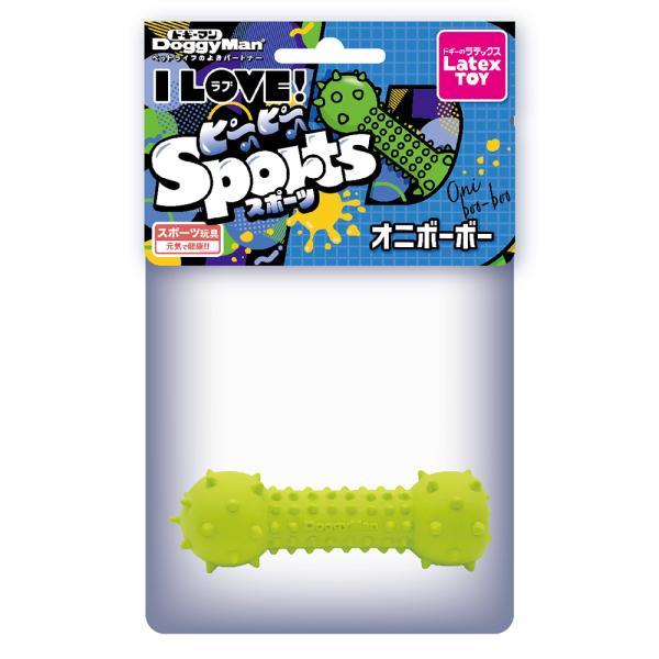 メーカー：ドギーマン メーカー画像　ドギーマン　ラテックストイ　Ｉ　ＬＯＶＥピーピースポーツ　オニボーボー　（色おまかせ）　20240312　y24ｍ03　akst　犬　いぬ　イヌ　DOG　dog　イヌ用　いぬ用　犬用　愛犬　愛犬用　犬用品...
