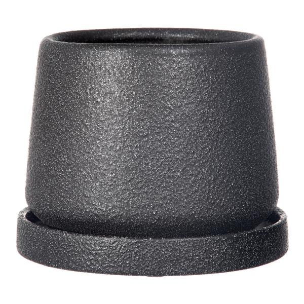 メーカー：陶里 フラン　ブラック　受け皿付き　植木鉢　鉢　観葉植物　植木鉢　観葉植物　gardening　おしゃれ　かわいい　可愛い　かっこいい　シンプル　ナチュラル　植木　植物　観賞　ミニガーデン　ガーデン　ガーデニング　ギフト　贈り物　...