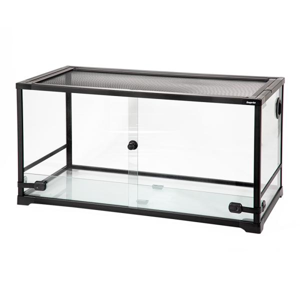 メーカー：ジャイアンガーデン フォ―ダブルレプタイルガーデン９０４５　Ｂ　スライドドア　6975444404698　９０ｃｍ　９０　４５　ブラック　黒　黒色　爬虫類ケージ　爬虫類　ケージ　ゲージ　飼育ゲージ　飼育ケース　ガラスケージ　ガラス...