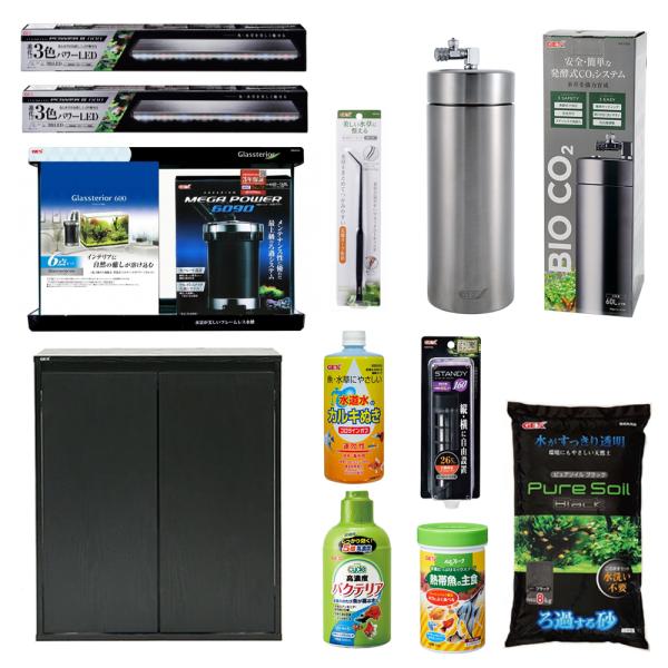 bnr_miniaqua_catebottom　ＧＥＸ　ネオンテトラ　６０ｃｍ水槽飼育セット　グラステリア６００　アクアリウム　アクアリウム用品　飼育セット　水槽セット　テトラ　テトラ飼育セット　スイソウ飼育セット　スターターセット　スター...