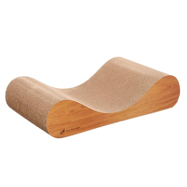 メーカー：エイムクリエイツ メーカー画像　猫用　爪とぎ　ミュー　ガリガリソファ　インテリア　ワイド　ティーブラウン×ミルベージュ　4540013512085　20241116　y24m11　ktym　つめとぎ　爪研ぎ　ネコ用　ねこ用　ガリガ...