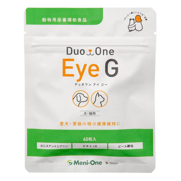 メーカー：?メニワン メーカー画像　Duo　One　Eye　G(デュオワンアイジー)　犬猫用　60粒　4562164190639　犬　イヌ　犬用　いぬ用　dog　犬フード　健康補助食品　サプリメント　猫　ネコ　猫用　ねこ用　cat　猫フード...