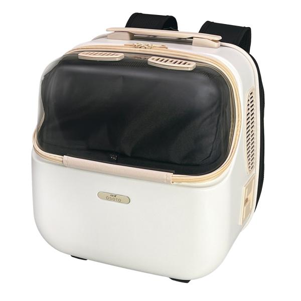 メーカー：ジェックス メーカー画像　ＧＥＸ　ＯＳＯＴＯ　シェルフィー　ミルク　4972547928603　ktym　ジェックス　オソト　ミルク色　ホワイト　オフホワイト　衝撃　強い　丈夫　安心　ポリカーボネート　リュック　小型犬　猫　いぬ　...