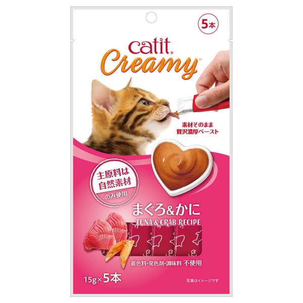 メーカー：ジェックス 25camgcatit　frditem_hidden　ＧＥＸ　Ｃａｔｉｔ　Ｃｒｅａｍｙ　まぐろ＆かに　１５ｇ×５本　キャットフード　猫　ねこ　猫フード　フード　エサ　ごはん　餌　ご飯　おやつ　レトルト　液体　スティック...