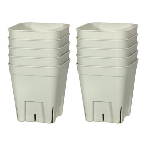 プレミアムプレステラ　７５型　グリーン　１０個セット　kak　ガーデニング　園芸用品　鉢　ポット　苗ポット　育苗　プラ鉢　プラステ　スリッド　スリット　プラポット　硬め　プラスチック　緑　20250306　y25m03