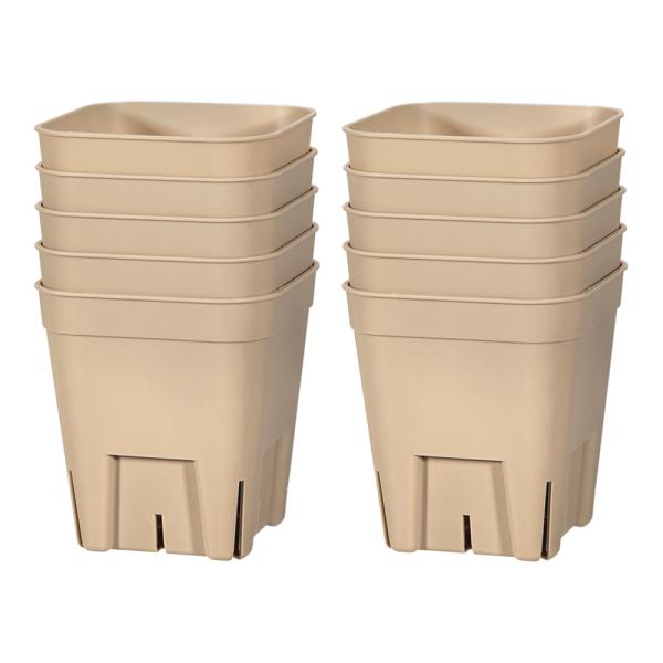 プレミアムプレステラ　７５型　ブラウン　１０個セット　20250214　y25m02　kak　ガーデニング　園芸用品　鉢　ポット　苗ポット　育苗　プラ鉢　プラステ　スリッド　スリット　プラポット　硬め　プラスチック　茶色　ベージュ　y25m...