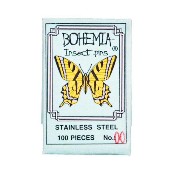 メーカー：六本脚 標本針　BOHEMIA　InsectPins　00号　100本入り　長さ38mm　標本用品　標本　昆虫用品　ボヘミア　蝶　針　展翅　チェコ製　海外製　チョウ　チョウチョ　蝶々　ガ　蛾　シジミ　ホリイコシジミ　小型　極細　有...