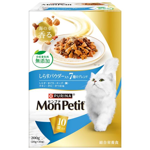メーカー：ネスレ メーカー画像　モンプチ　ボックス　しらすパウダー入り７種のブレンド　２００ｇ　4902201217927　20250307　y25m03　Kbsk　猫フード　キャットフード　キャット　猫　ねこ　総合栄養食　ドライフード　カ...