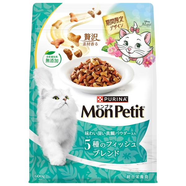 メーカー：ネスレ メーカー画像　モンプチ　バッグ　期間限定デザイン　味わい深い真鯛パウダー入り　５種のフィッシュブレンド　６００ｇ　4902201218009　20250311　y25m03　Kbsk　猫フード　キャットフード　キャット　猫...