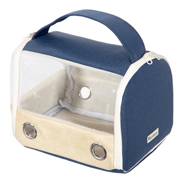 メーカー：Rainbow メーカー画像　レインボー　クリアプチバッグ　ネイビー　4589462738042　20250506　y25m04　ktym　クリア　プチ　バッグ　紺色　紺　フクロモモンガ　モモンガ　前面　クリアー　キャリーバッグ　...