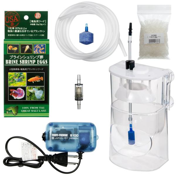 メーカー：日本動物薬品 ブラインシュリンプ孵化器セット　約40回分　ハッチャー24+ノンノイズ+卵+塩　2250003217549　アクアリウム用品　アクア用品　餌　給餌器　日動　ブラインシュリンプ孵化器　ハッチャー24　ブリーダーズ　器具...