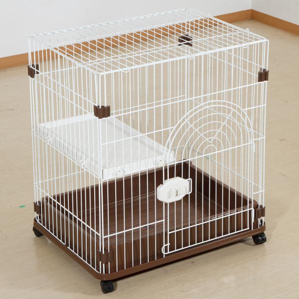 メーカー：ジービー 4963065021082　ジービー　猫用ケージ　Ｓクラス　Ｃ−０１　ホワイト×ブラウン　ネコ　猫　猫用品　サークル　隔離　子猫　お迎え　ハウス　寝床　ハイタイプ　縦長　金網　扉　扉付　白　茶　キャット　キャットケージ　...