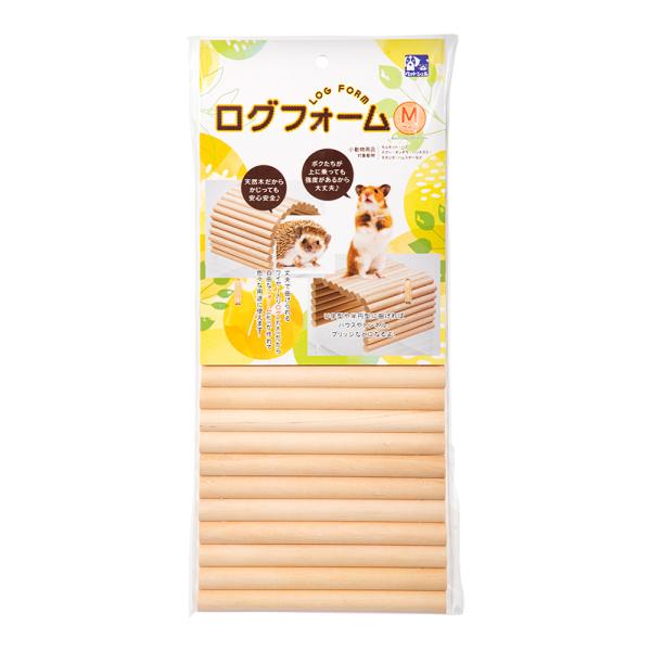 貝沼　ログフォーム　M　小動物　4960222006012　20250704　y25m07　ktym　木製　スロープ　足場　アスレチック　天然素材　木　かじり木　丸太　パーテーション　トンネル　ブリッジ　隠れ家　モルモット　デグー　チンチラ...