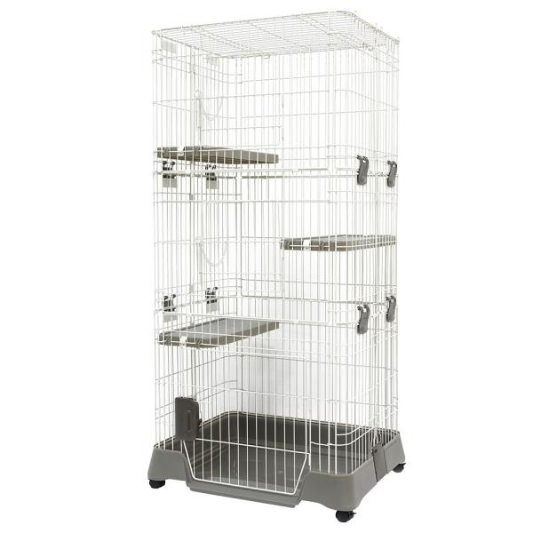 メーカー：マルカン _neko　マルカン　キティケージ１４００　猫用品　ペット用品　猫　ネコ　ケージ　サークル　スチールケージ　猫用簡易ケージ　室内用　猫用ケージ　キャスター付き　キャスター付ケージ　移動ラクラク　掃除ラクラク　組立簡単　簡...