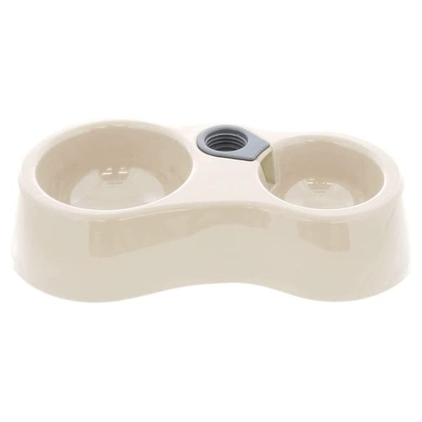 メーカー：ペティオ 水飲み器　水飲み　水飲む　器　_neko　_dog　nych　20180424　4903588255977　ペティオ　給水機能付きＷディッシュ　ホワイト　犬用品　猫用品　お皿　給水器　白　食器　ペットボトル　皿　ウォータ...