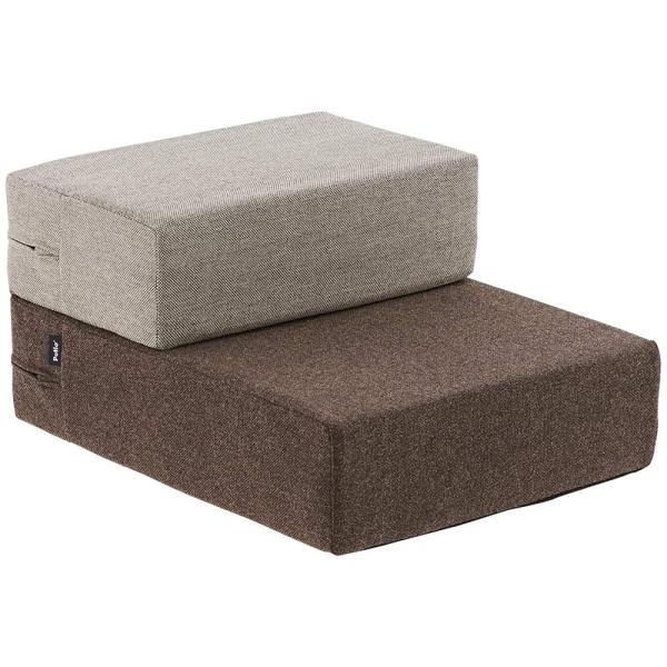 メーカー：ペティオ _dog　_neko　nych　20180424　4903588255250　ペティオ　ファブリッククッションステップ　マウンテンブラウン　犬用品　猫用品　クッション　ステップ　階段　茶色　介護　介護用品　スロープ　op...