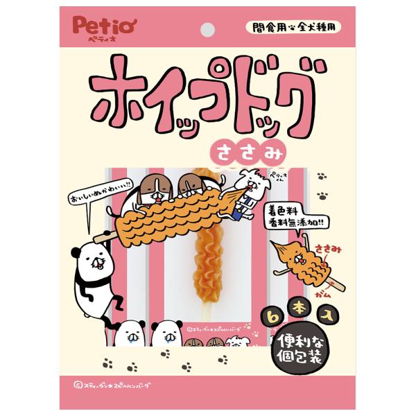 メーカー：ペティオ メーカー画像　ホイップドッグ　ささみ　６本入　4903588143397　20240514　y24ｍ05　mikari　ペティオ　犬　イヌ　いぬ　間食　オヤツ　おやつ　Petio　鶏ササミ　とりささみ　鶏ささみ　ガム　個...