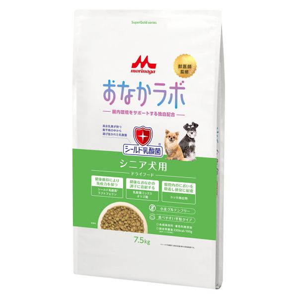 メーカー：森乳 メーカー画像　ドッグフード　森乳　スーパーゴールド　おなかラボ　シニア犬用　７．５ｋｇ　4978007005211　20241010　y24m10　ktym　イヌフード　犬フード　おなか　ラボ　シニア犬　老犬　高齢犬　ペット...