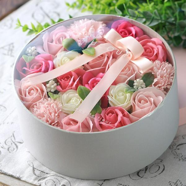 フレグランスフラワー　クルールコフレ　ラウンド　ピンク　クリスマス　プレゼント　ギフト　誕生日　記念日　お祝い　敬老の日　贈り物　新居祝い　入学祝い　卒業祝い　フラワーギフト　植物　花　インテリア　水のいらない花　繊細　ドライフラワー　造花...