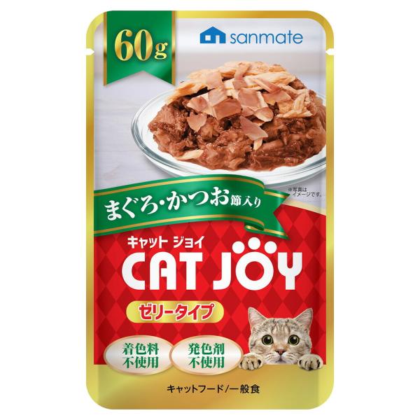 メーカー：サンメイト 　サンメイト　CAT　JOY　パウチ　まぐろ・かつお節入り　60g　キャットフード　ウェットフード　4523294011171　猫　ねこ　猫フード　猫用フード　ウェットタイプ　ウエット　ウエットフード　一般食　まぐろ　...