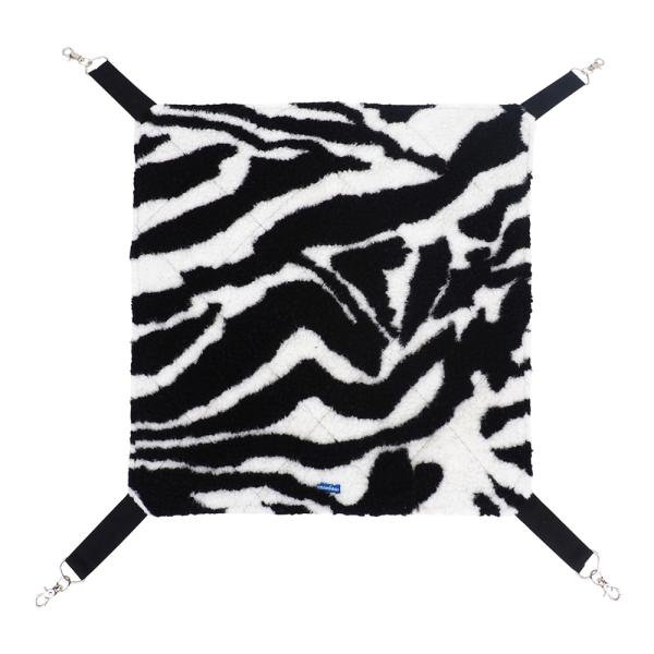 メーカー：Rainbow レインボー　猫のハンモック　もこもこアニマル柄　ゼブラ　４８×４８ｃｍ　4589462739155　20251021　y25m10　ktym　寝床　ベッド　ベット　布団　吊り下げ　起毛　キルティング　綿入り　縞柄　...