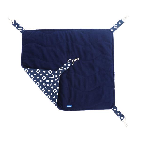 メーカー：Rainbow レインボー　ワイドな猫のハンモック　リバーシブル　ネイビー　５８×４８ｃｍ　4589462739162　20251021　y25m10　ktym　寝床　ベッド　ベット　布団　吊り下げ　起毛　キルティング　綿入り　冬...