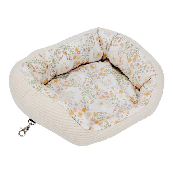 メーカー：Rainbow レインボー　うさぎ柄　もこもこベッド　Ｌ　4589462739513　20251021　y25m10　ktym　小動物　うさぎ　ベッド　ベット　寝床　クッション　ボア　冬物　冬　防寒　あたたかい　もこもこ　モルモッ...