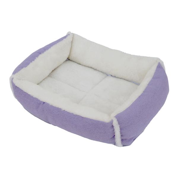 メーカー：Rainbow レインボー　うさちゃんのワイドベッド　パープル　４０×２６ｃｍ　Ｌ　4589462739537　20251021　y25m10　ktym　小動物　うさぎ　ベッド　ベット　寝床　クッション　ボア　冬物　冬　防寒　あた...