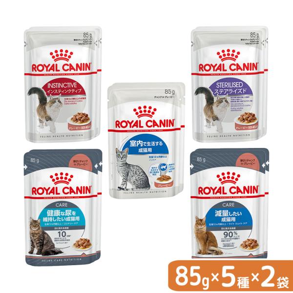メーカー：ロイヤルカナン 猫フード　プレミアムフード　ロイヤルカナン　成猫用　お試し５種各２袋セット　８５ｇ　正規品　お一人様１点限り　ウェット　猫　ねこ　ネコ　猫用　ねこ用　ネコ用　キャット　cat　キャットフード　ペットフード　フード　...
