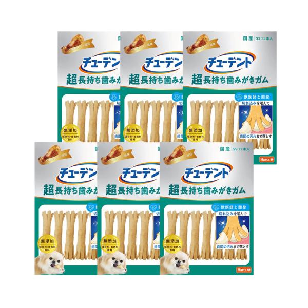 メーカー：住商アグロ チューデント　超長持ち歯みがきガム　SS　チキン風味　11本入×６　4562149054147　2250003725150　20251122　ｙ25ｍ11　mikari　ハーツ　犬　イヌ　犬用　いぬ用　dog　犬フード...