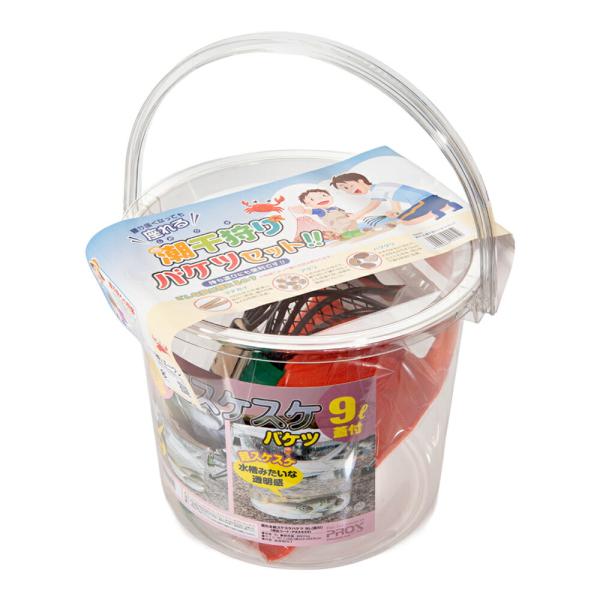 メーカー：エーワン エーワン　座れる！潮干狩りバケツセット　通販限定　潮干狩り　ハマグリ　アサリ　シジミ　貝　採集　採集用品　採集道具　海　バケツ　セット　くまで　熊手　ネット　オールインワン　オールインワンセット　海水浴　FB-400　4...