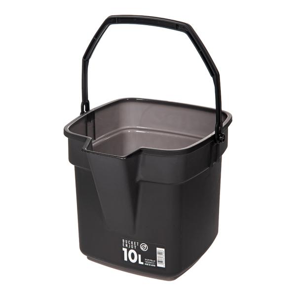 メーカー：大和プラスチック 大和プラスチック　バケツ・エンジョイ　１０型　クリアブラック　4903266731908　バケツ　ばけつ　エンジョイ　目盛り付き　目盛り　メモリ　注ぎ口付き　注ぎ口 10L　半透明　持ち手　手がかり　肥料　希釈　...